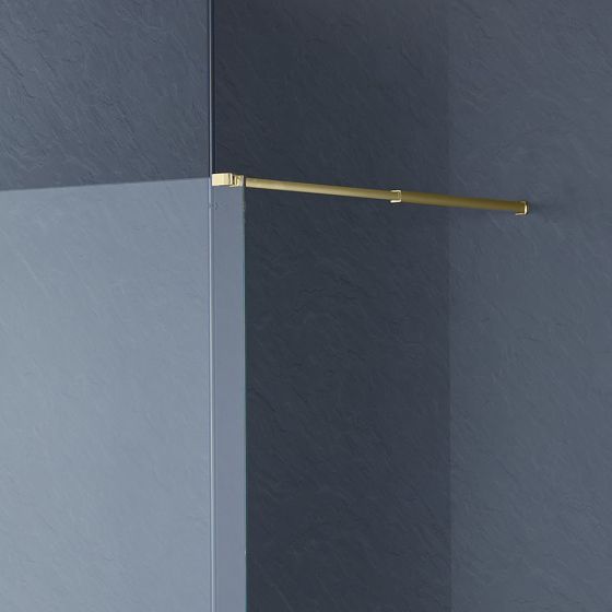 Aqua i 8mm Wetroom Support Bar / Arm - Brushed Brass