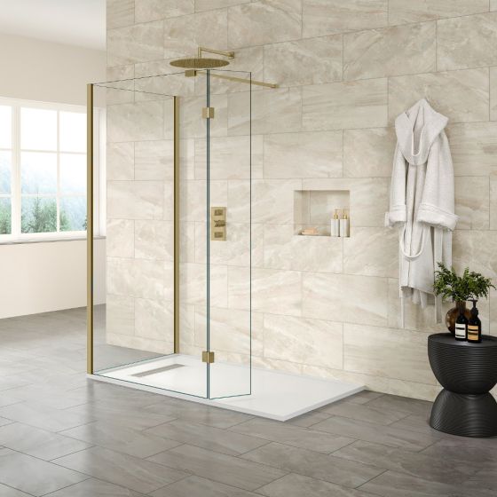 Aqua I Innovation 10mm Walk-in Corner Wetroom with Flipper Panel