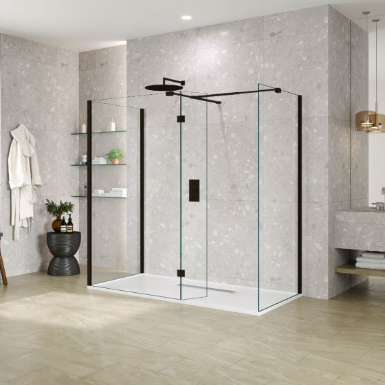Aqua i Innovation 10mm 3-Sided Walk-in Wetroom with Flipper Panel