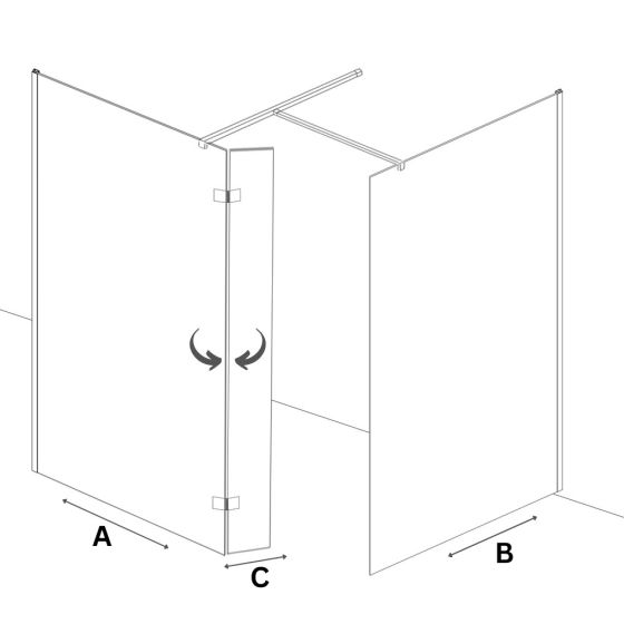 Aqua I Innovation 10mm Walk-in Wetroom with End Panel & Flipper Panel