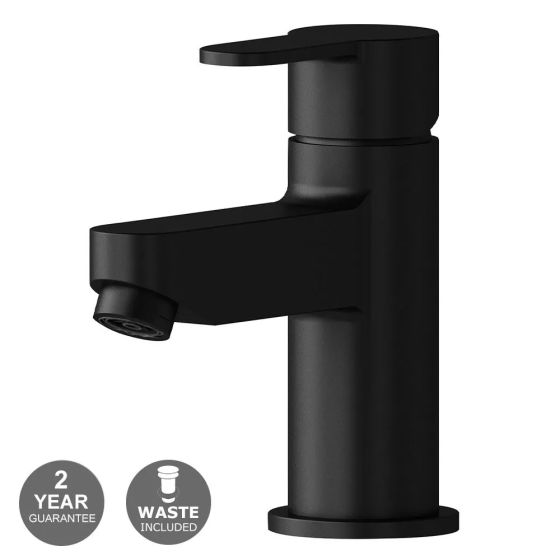 Noveua Acton Mono Basin Mixer & Click Clack Waste - Matt Black