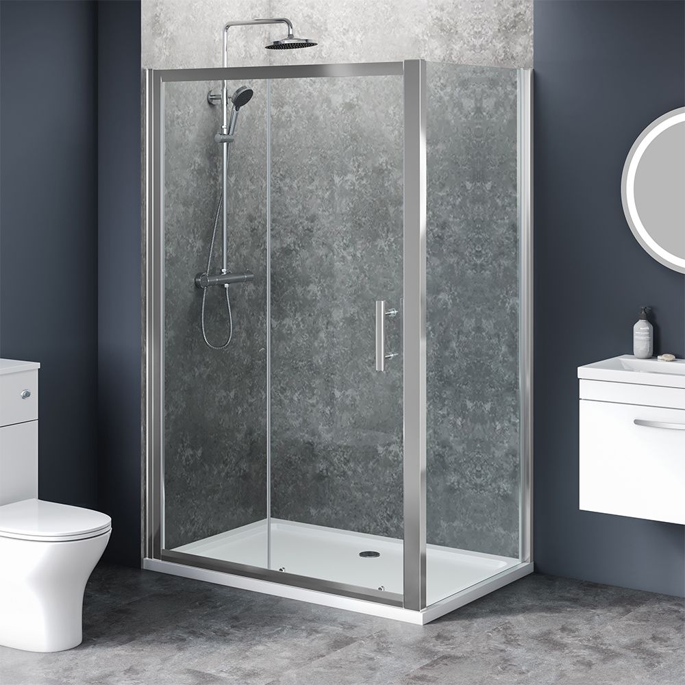Aqua-I6 Single Sliding Shower Door 1200mm x 1850mm High
