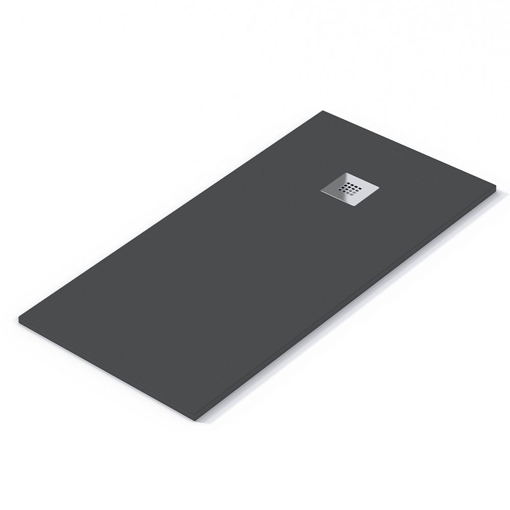 Aqua I Urban Slate Effect Rectangular Shower Tray & Waste 2000mm x ...