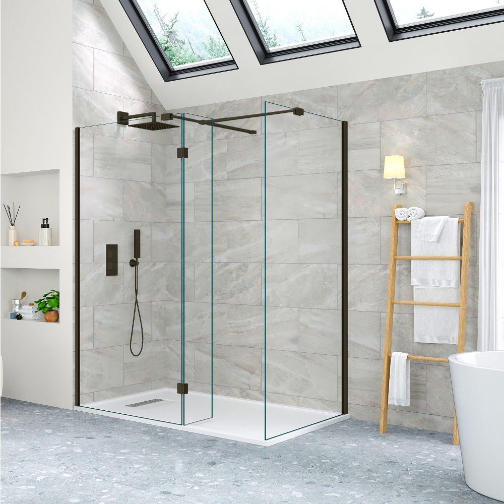 Aqua I Innovation 10mm Walk-in Wetroom with End Panel & Flipper Panel