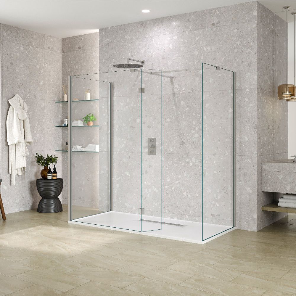 Aqua i Innovation 10mm 3-Sided Walk-in Wetroom with Flipper Panel