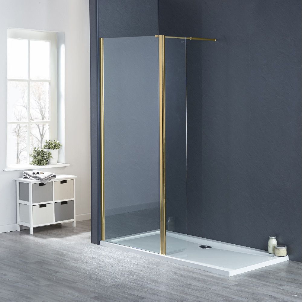 Aqua i 10 Brushed Brass Flipper Panel 300mm x 2000mm High
