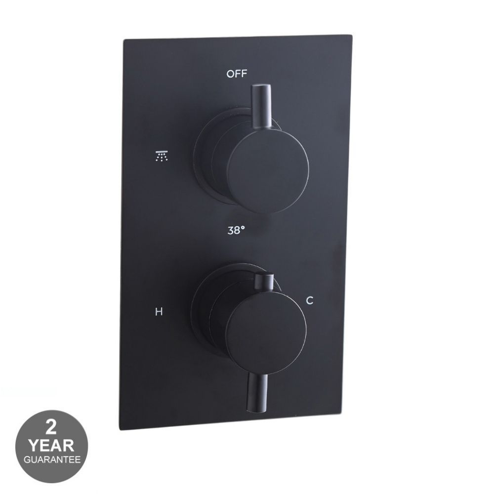 Noveua Islington Round Twin Concealed Shower Valve - Matt Black