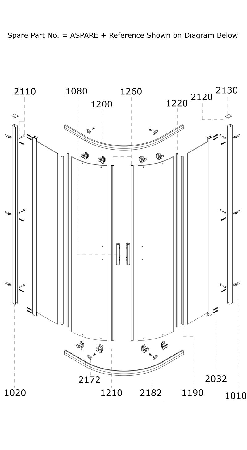 Aqua-I6 Offset Quadrant Shower Enclosure 1000mm x 700mm x 1850mm High